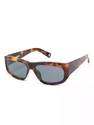Jacquemus Les Lunettes Pilota Rectangle-frame Sunglasses - Brown