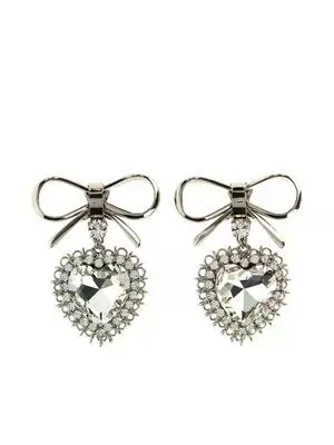 Alessandra Rich Bow Earrings - Silver