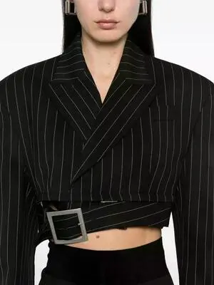 JEAN PAUL GAULTIER Pinstriped Cropped Blazer