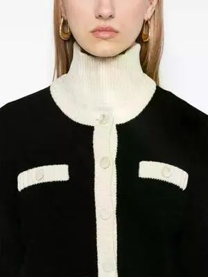 Tory Burch Kendra Chunky Wool Cardigan - Black
