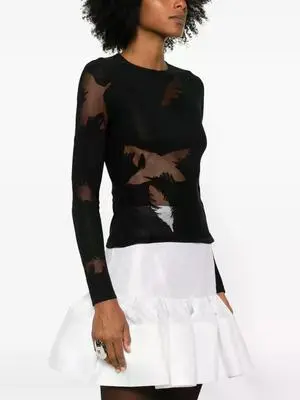 Alexander McQueen Feather-intarsia Blouse