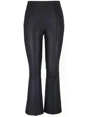 Vince Cropped Leather Trousers - Black