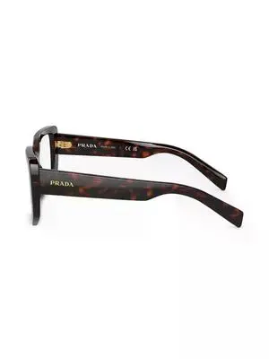 Prada Logo-print Glasses - Brown