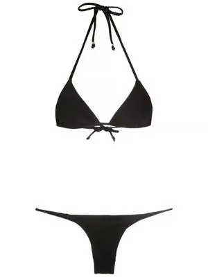 AMIR SLAMA Halterneck Tie-fastening Bikini - Black