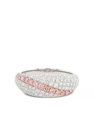 HYT JEWELRY 18k Gold Platinum Diamond Band Ring - Silver