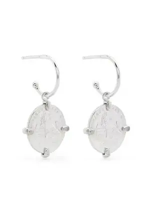 WOUTERS & HENDRIX Coin Hoop Earrings - Silver