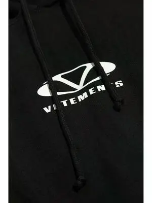 Vetements Logo Print Cotton Hoodie