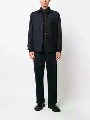 Zegna Spread-collar Cotton-cashmere Shirt - Black