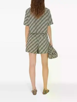 Burberry Check Pattern Shorts - Neutrals