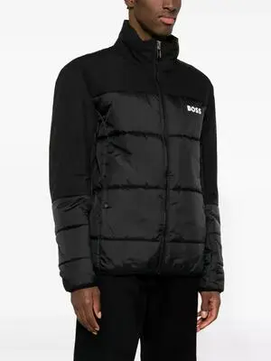 BOSS Logo-print Panelled Padded Jacket