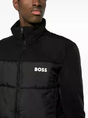 BOSS Logo-print Panelled Padded Jacket