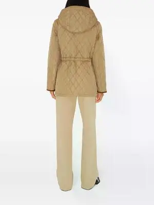 Burberry Quilted Parka With Check Lining