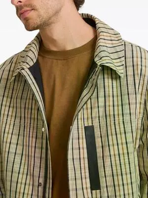 YVES SALOMON Check-pattern Leather-detail Jacket