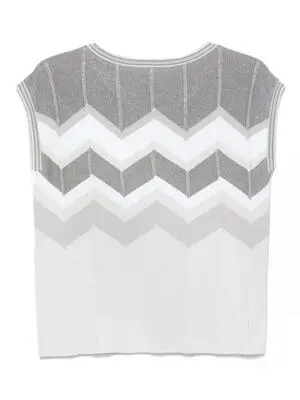 D.exterior Chevron-knit Vest - Grey