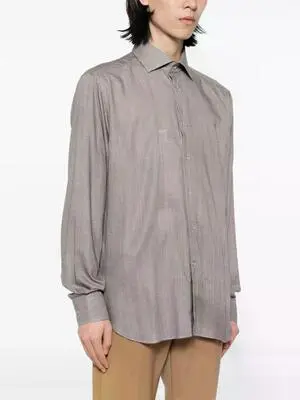 Corneliani Houndstooth-pattern Long-sleeve Shirt