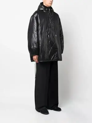 Saint Laurent Cassandre Logo-embossed Hooded Raincoat