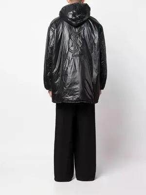 Saint Laurent Cassandre Logo-embossed Hooded Raincoat
