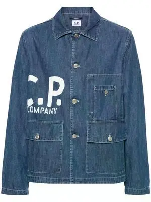 C.P. COMPANY Logo-print Denim Jacket - Blue