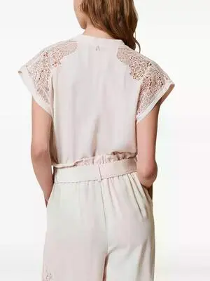TWINSET Embroidered Twill Shirt - Pink
