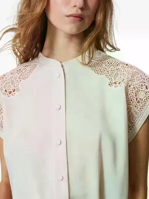 TWINSET Embroidered Twill Shirt - Pink