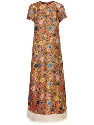 La DoubleJ Floral Print Maxi Swing Dress