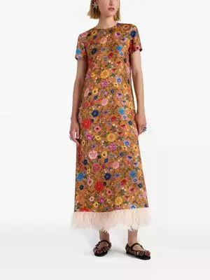 La DoubleJ Floral Print Maxi Swing Dress