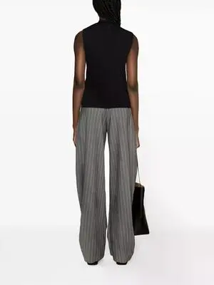 Plan C Mock-neck Fine Knit Tank Top - Black