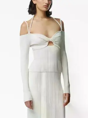 Altuzarra Odin Cut-out Ribbed-knit Sweater - White