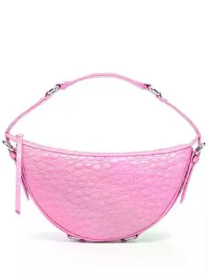 By Far Gib Embossed Crocodile-effect Shoulder Bag