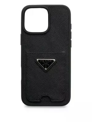 Prada Textured Cardholder Iphone 16 Pro Max Case - Black