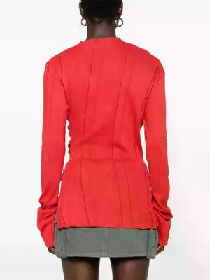 JADE CROPPER Slit-detail Knitted Top