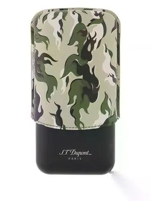 S.t. Dupont Camouflage-pattern Cigar Case - Black