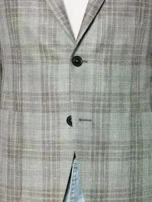 Zegna Checked Single-breasted Blazer - Grey