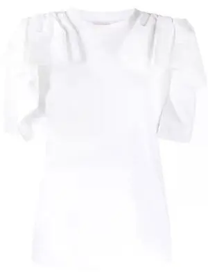 Alexander McQueen Draped Cotton T-shirt - White