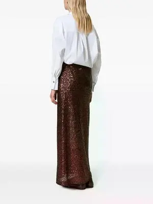 TWINSET Sequin-embellished Maxi Skirt - Brown