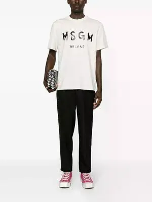 MSGM Logo-print Cotton T-shirt