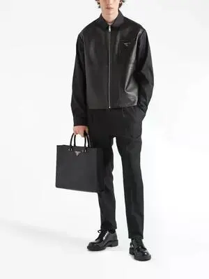 Prada Re-nylon And Leather Panelled Jacket