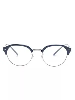 Ray-ban Engraved Half-rim Glasses - Blue