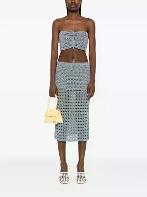 A.M.G. Knitted Strapless Crop Top