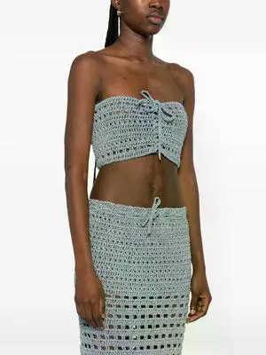 A.M.G. Knitted Strapless Crop Top