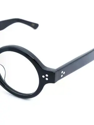 LESCA Round Frame Glasses - Black