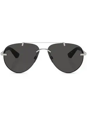 Burberry Metallic Pilot-frame Sunglasses - Silver