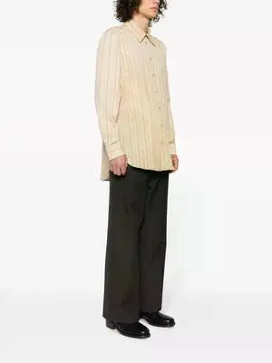 UMA WANG Tab Striped Cotton Shirt