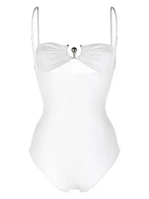 Christopher Esber Square Neck Cut-out Swimsuit - White