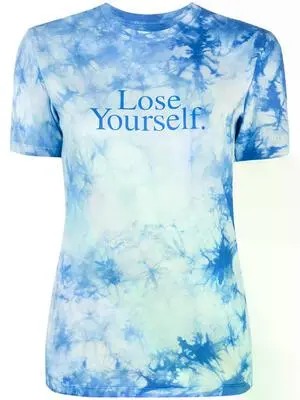 Rabanne Slogan Print Tie-dye T-shirt