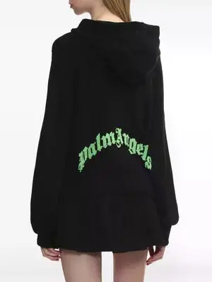 Palm Angels Curved Logo Knitted Hoodie