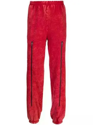 FOO AND FOO Cotton Straight-leg Trousers With Zip Detail - Red