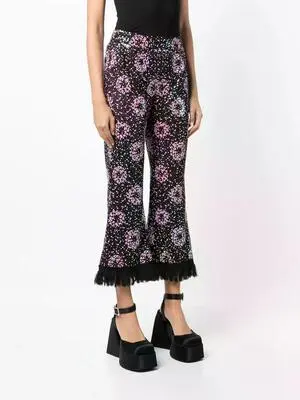 Anna Sui Cropped Sequin-embellished Trousers