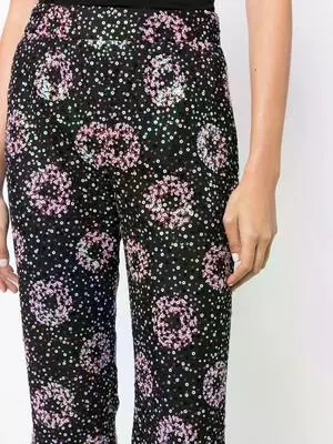 Anna Sui Cropped Sequin-embellished Trousers