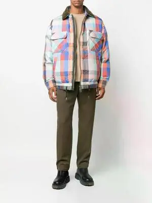 Sacai Check-pattern Zip-up Bomber Jacket
